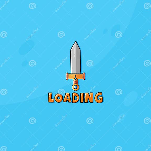 Loading Screen for Game Design. Stock Vector - Illustration of blue ...