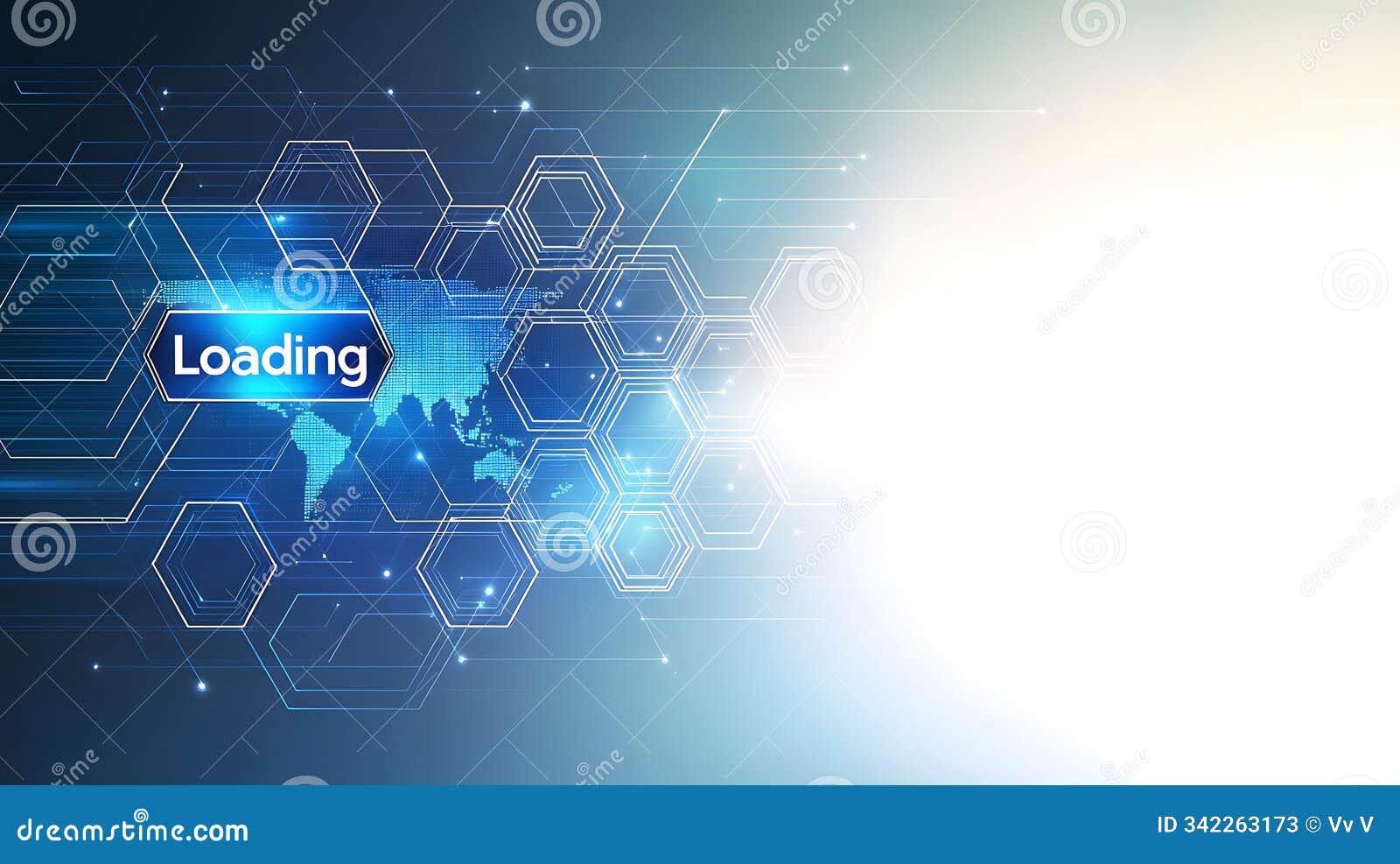 Loading Screen with Hexagonal Data Visualization Stock Illustration ...