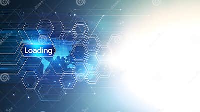 Loading Screen with Hexagonal Data Visualization Stock Illustration - Illustration of background ...