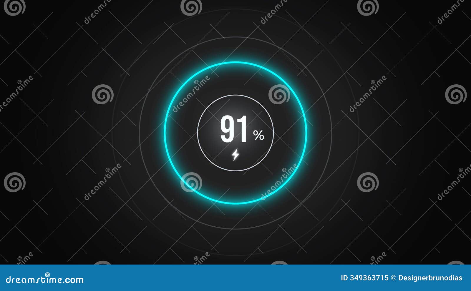 Loading screen at 91 . stock illustration. Illustration of battery ...