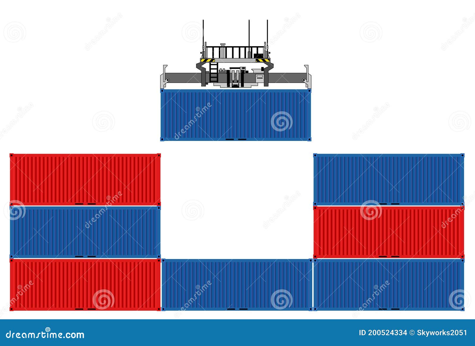 Loading Sea Container. Port Crane Lift Cargo Container. Freight ...