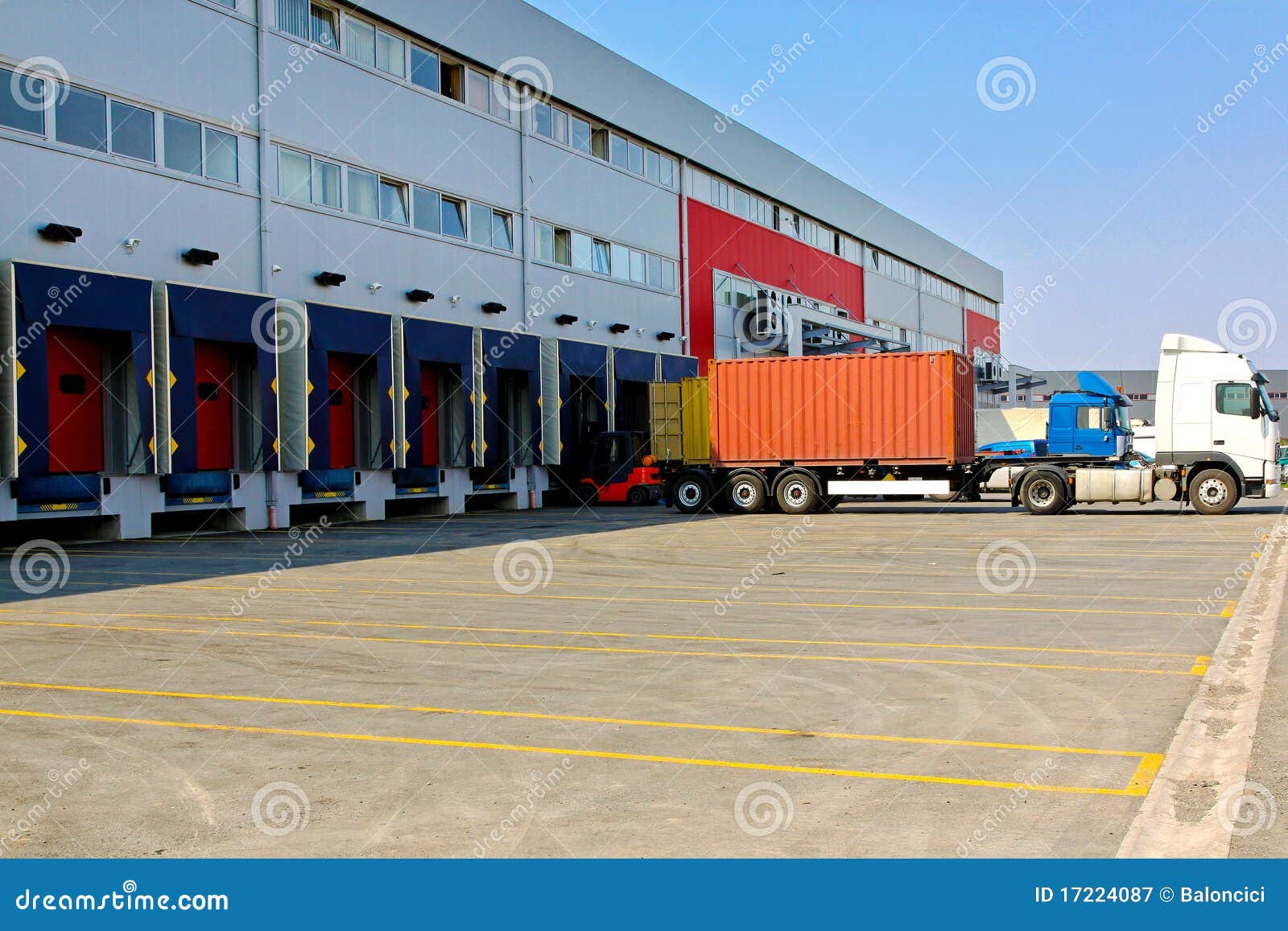 Loading semi stock image. Image of entrance, industry - 17224087