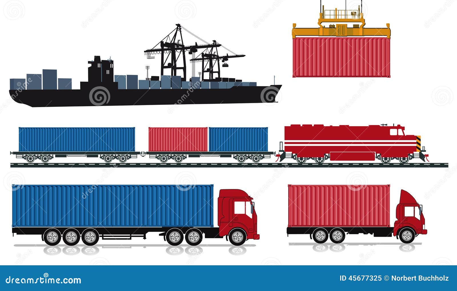 Loading And Sending Of Containers Stock Photo - Image: 45677325