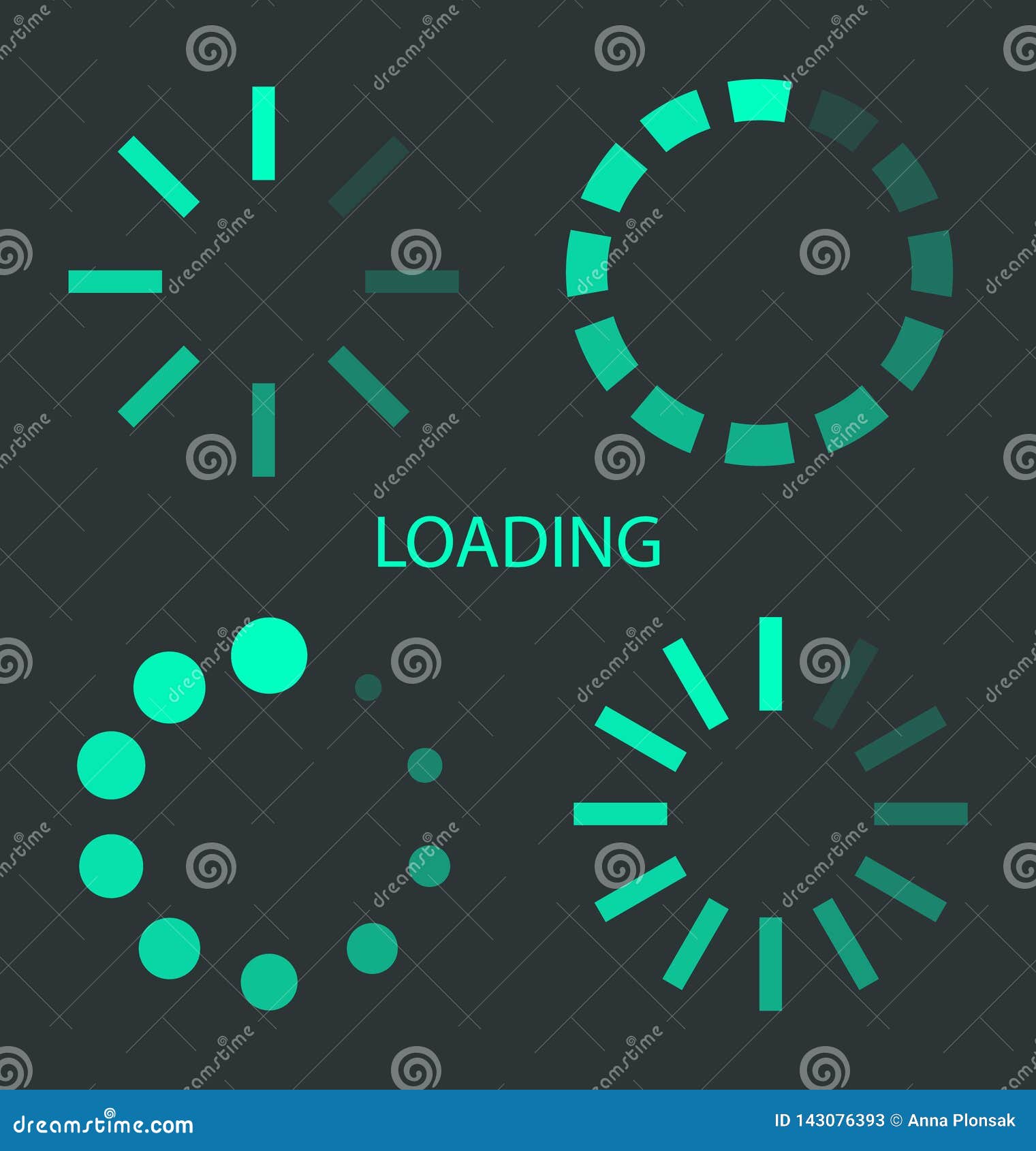 Loading Set. Loading Icons. Download, Update and Upload Icons. Vector ...