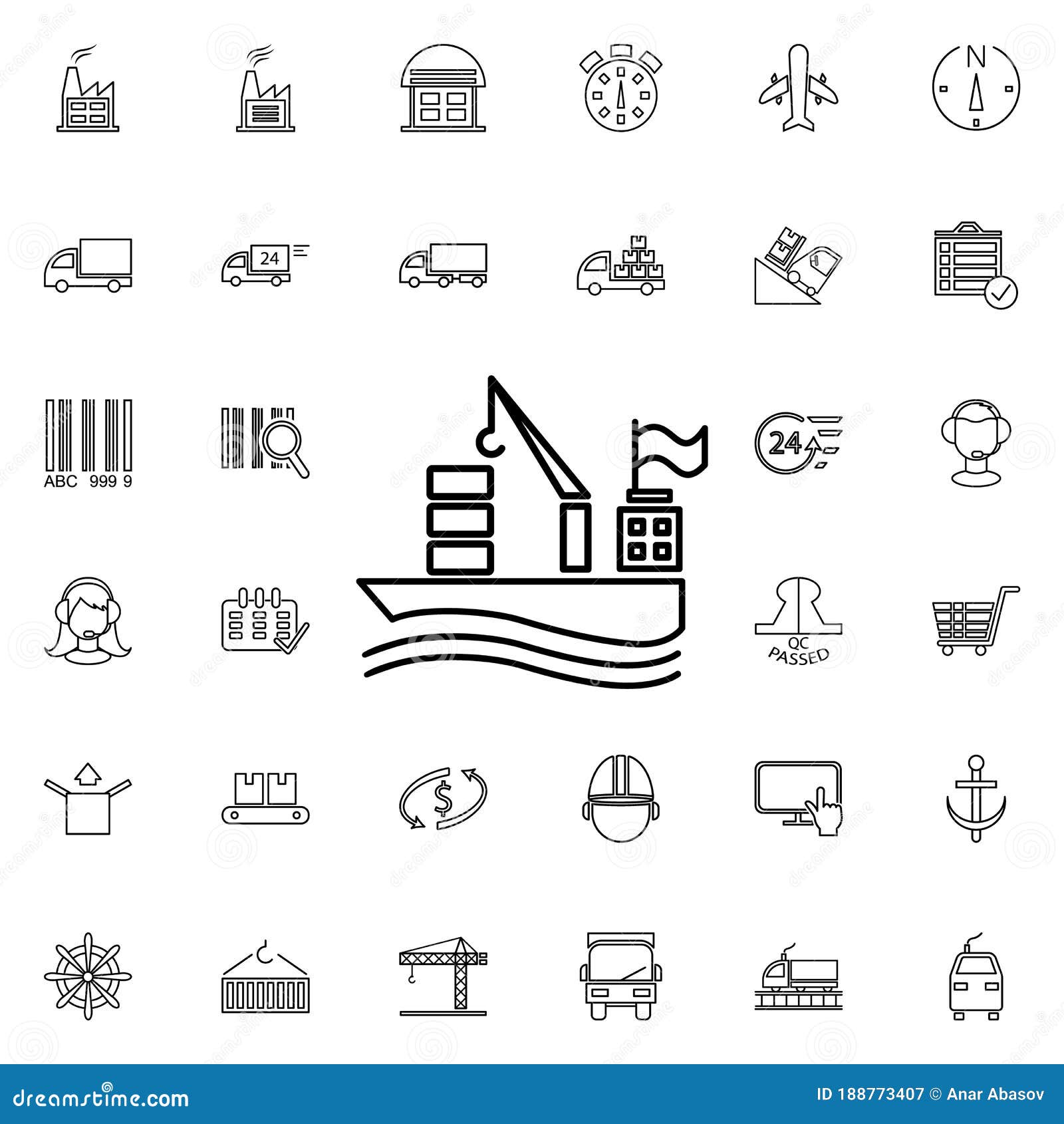 Loading Ship Icon. Universal Set of Cargo Logistic for Website Design ...