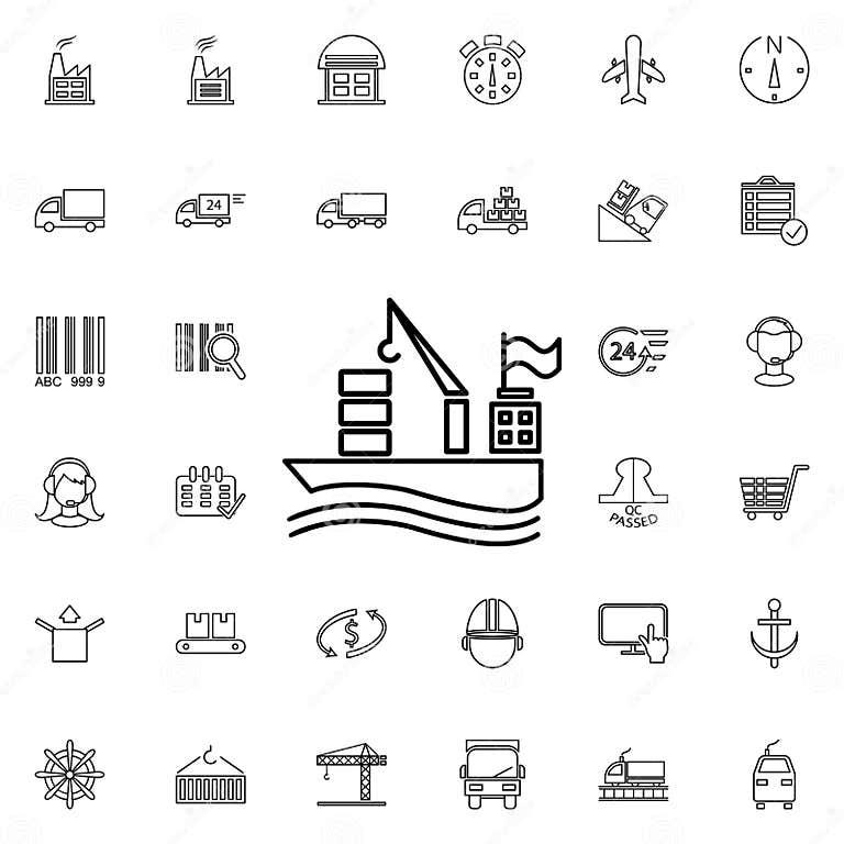 Loading Ship Icon. Universal Set of Cargo Logistic for Website Design ...