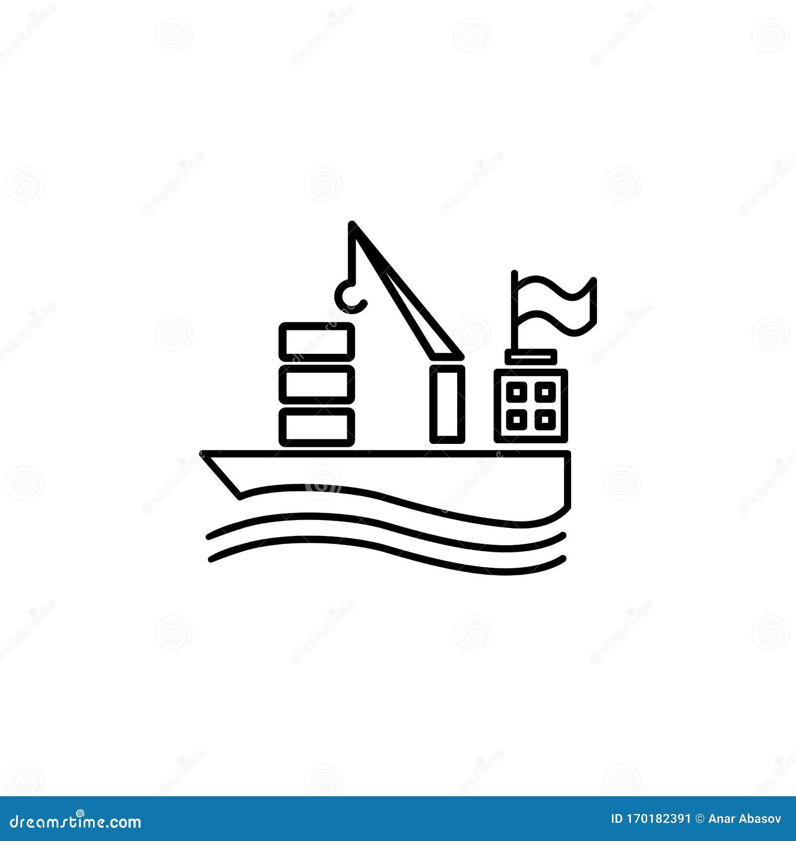 Loading Ship Outline Icon. Element of Logistic Icon for Mobile Concept ...