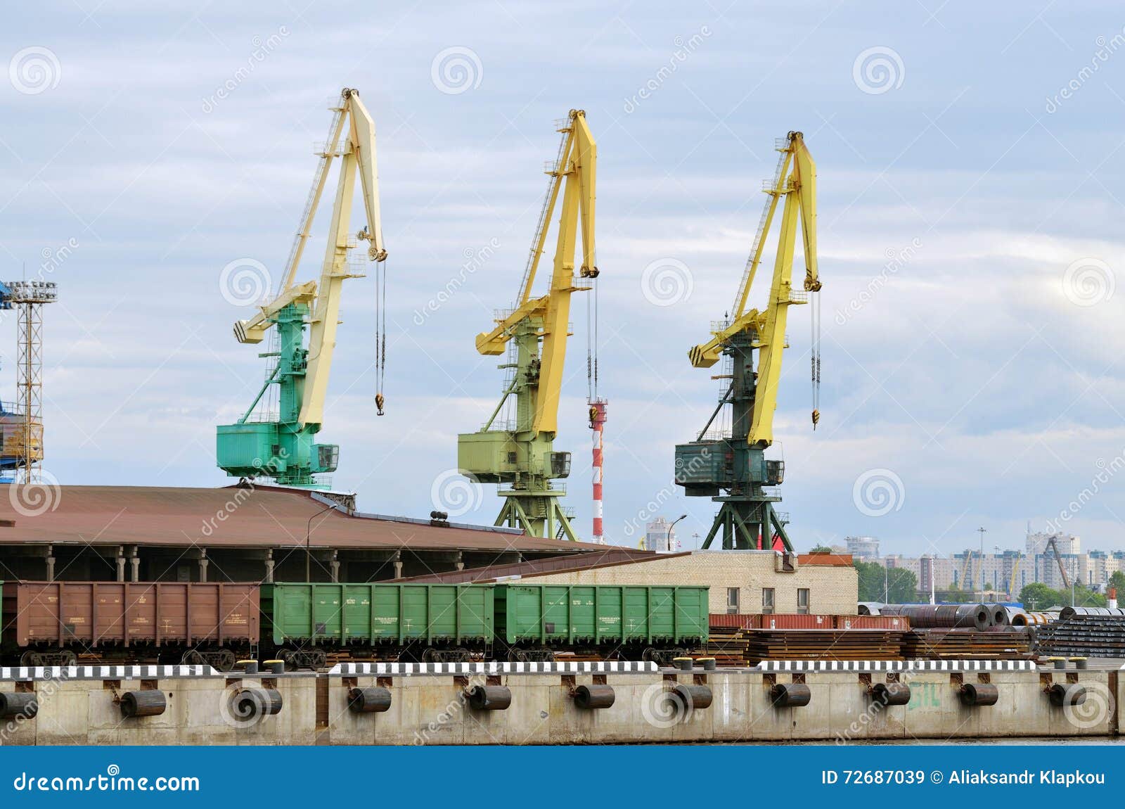 Loading of ships in port. stock image. Image of fleet - 72687039