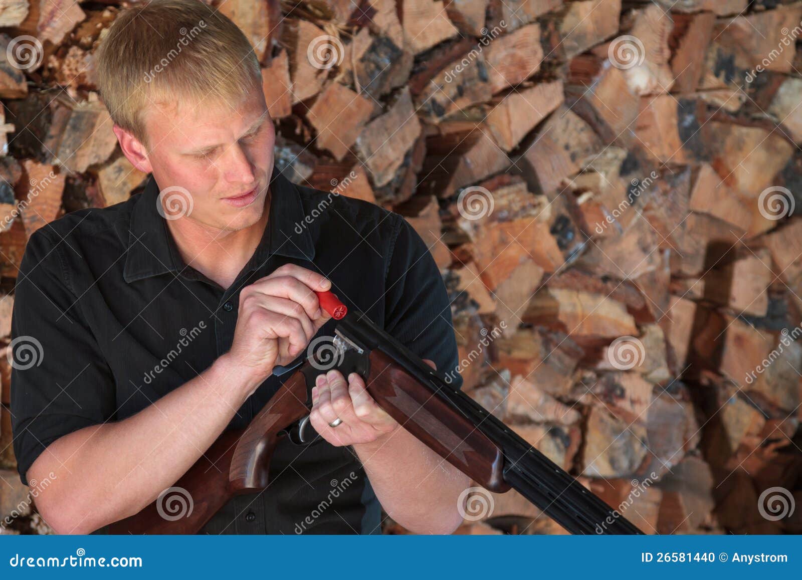 Loading a Shotgun stock photo. Image of shotgun, insert - 26581440