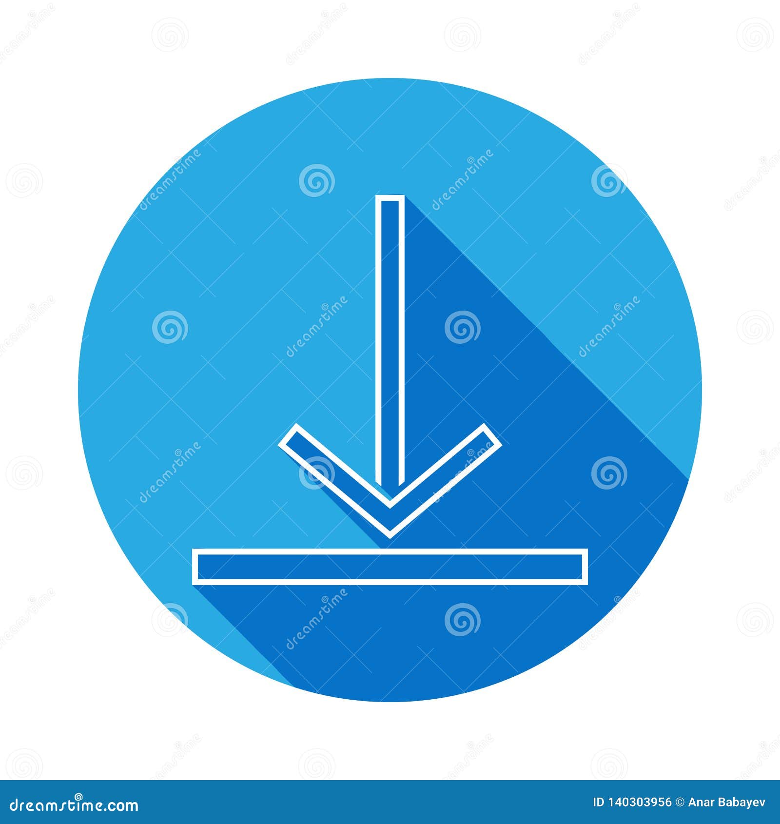 Loading Sign Icon with Long Shadow. Thin Line Icon for Website Design ...