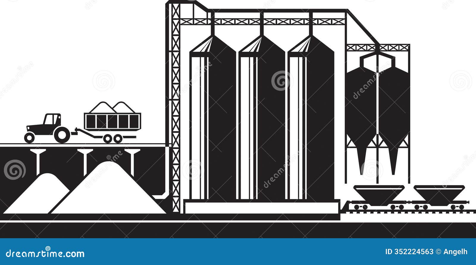 Loading Silos for Grain Cereals Stock Illustration - Illustration of ...