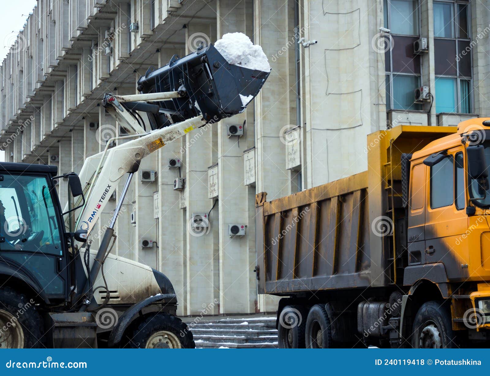 Loading Snow into a Dump Truck for Removal Editorial Stock Photo ...