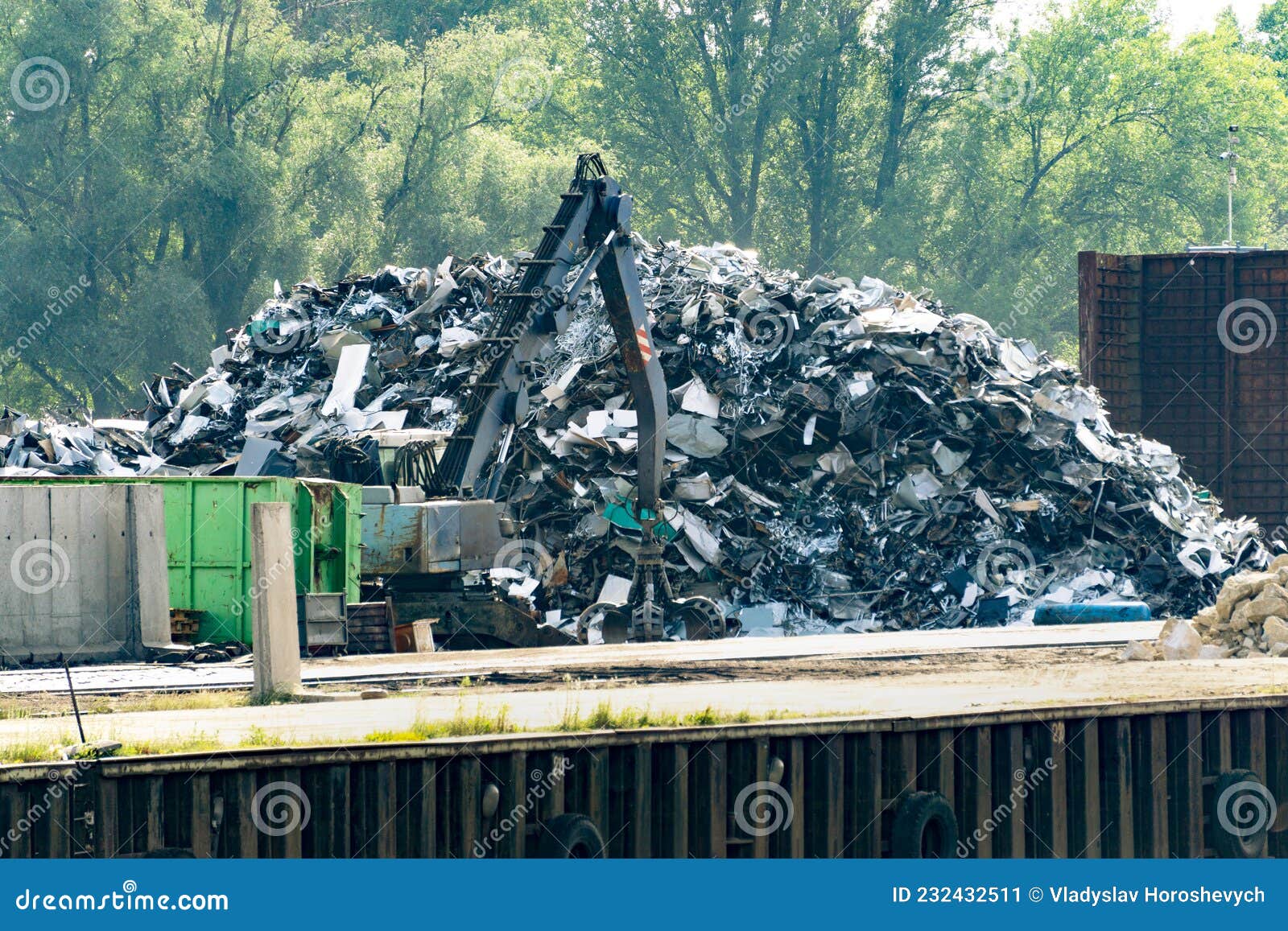 Loading and Sorting of Garbage by Crane Stock Image - Image of heap ...