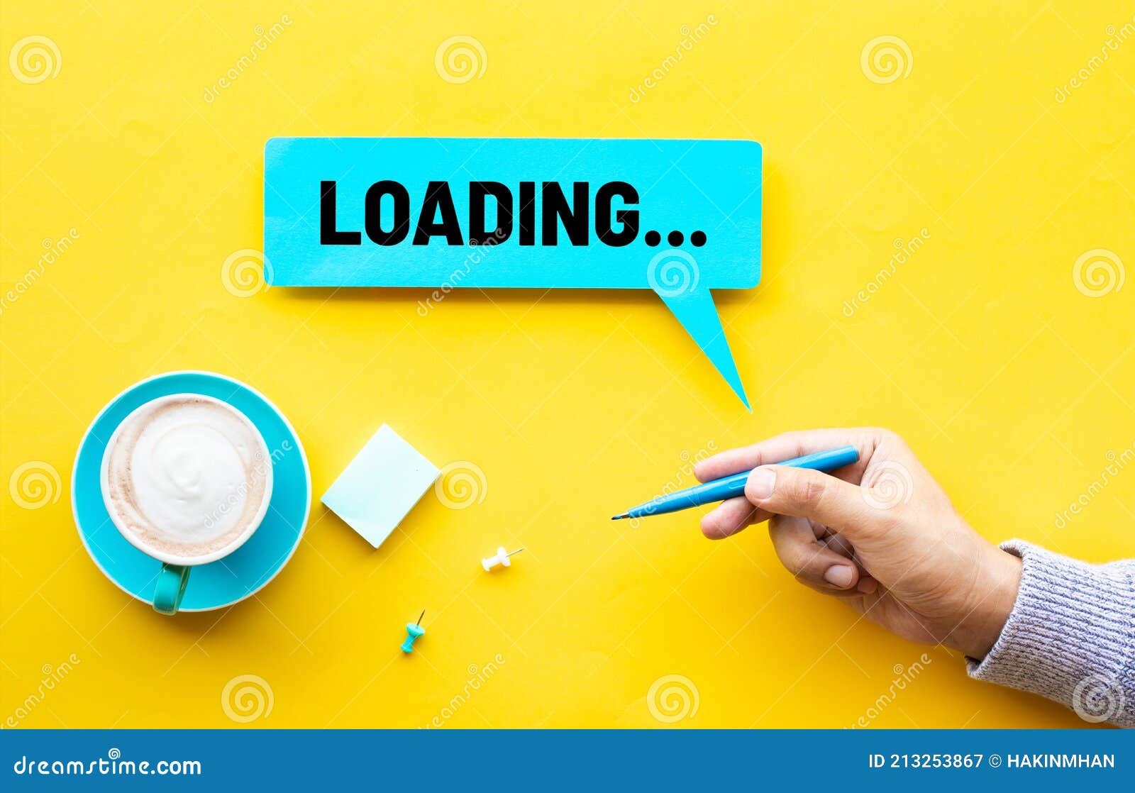 Loading or Sparking Ideas with Person Hand Holding Pen with Text ...