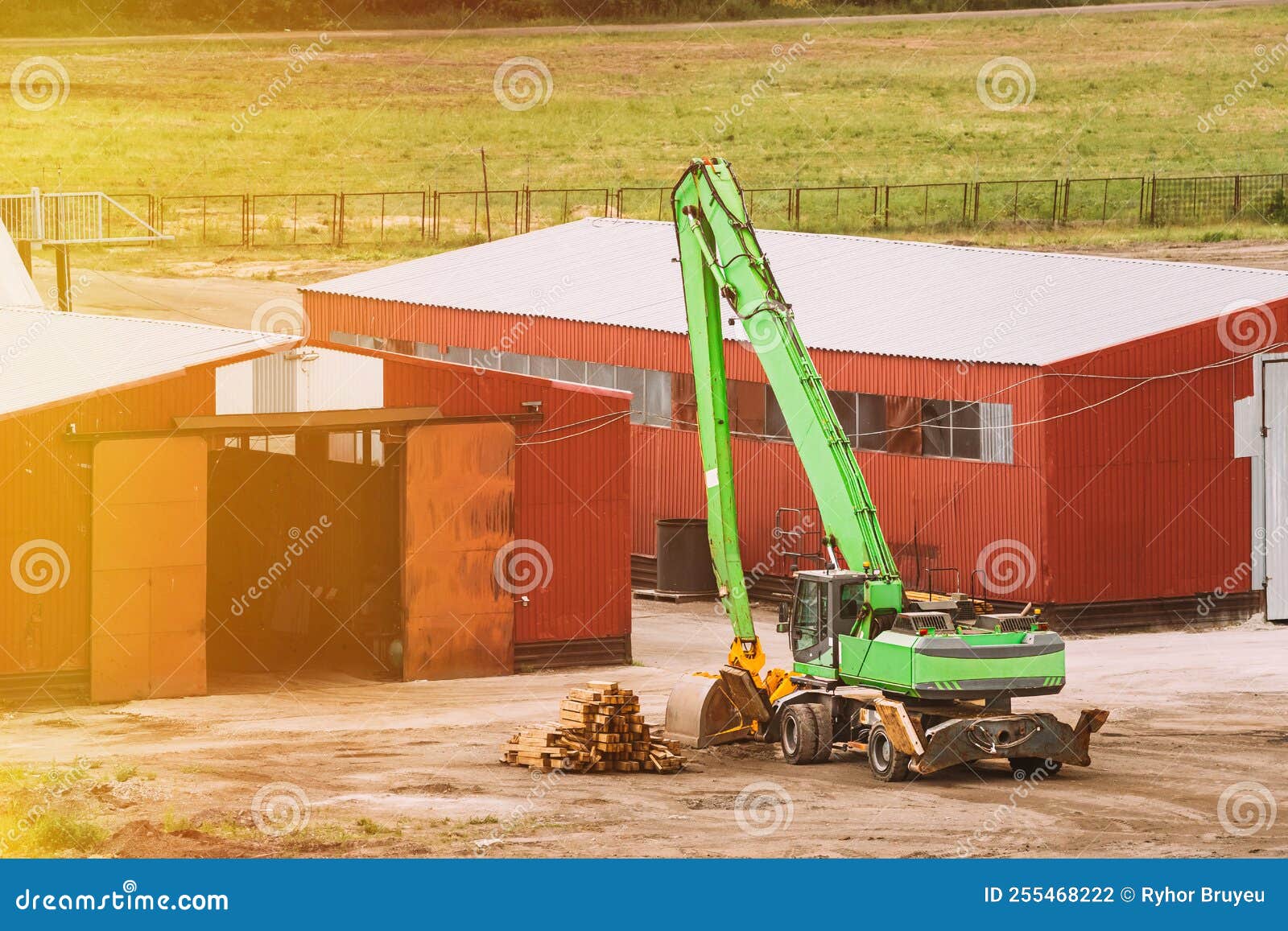 Loading Stack of Timber. Woodworking Plant. Wood Stacks Waiting for ...