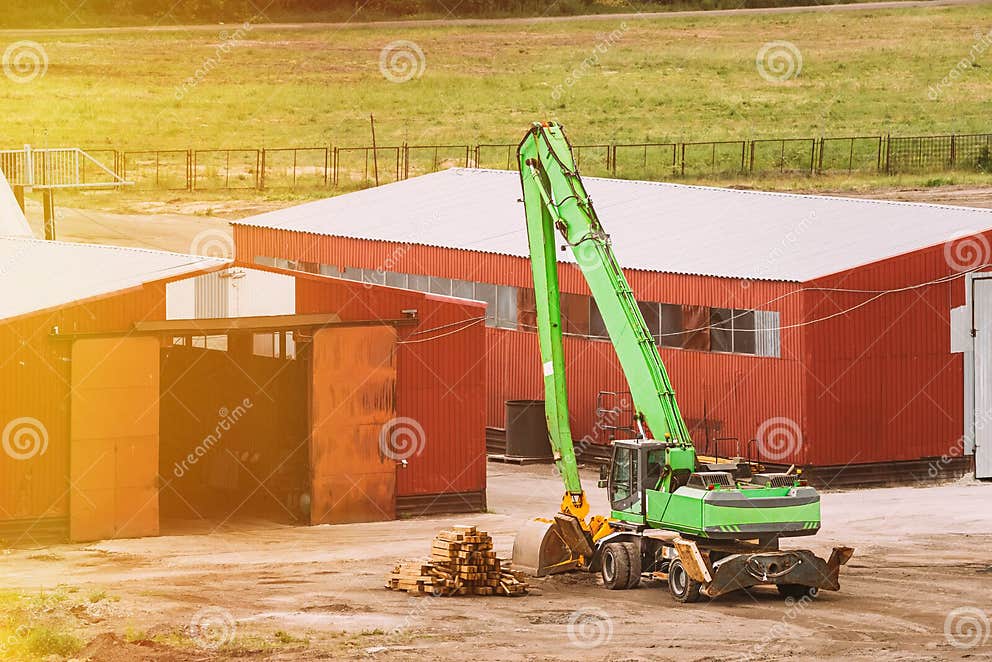 Loading Stack of Timber. Woodworking Plant. Wood Stacks Waiting for ...