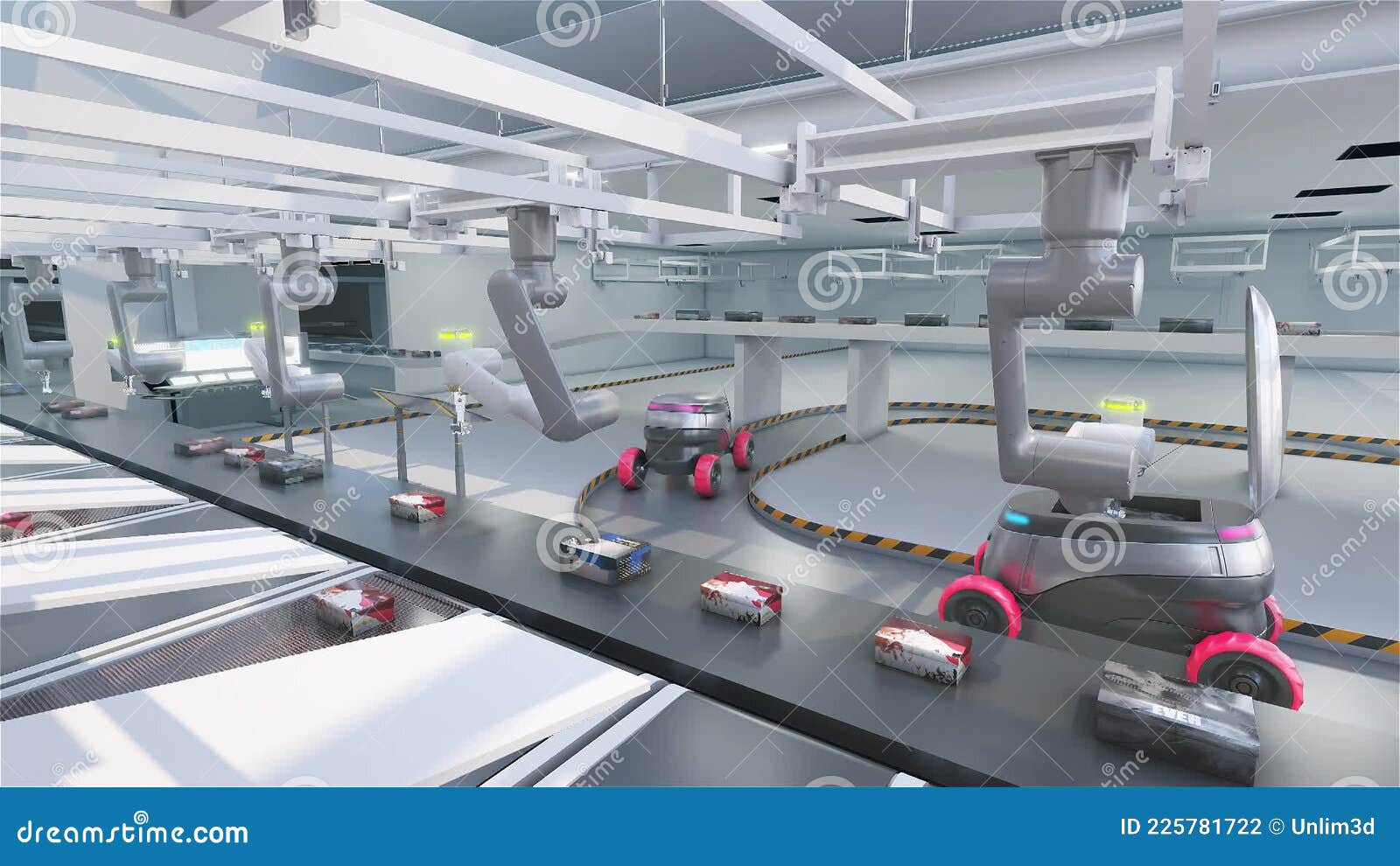 Loading Station, Loading Products into Stand-alone Food Deliverers. 3D ...