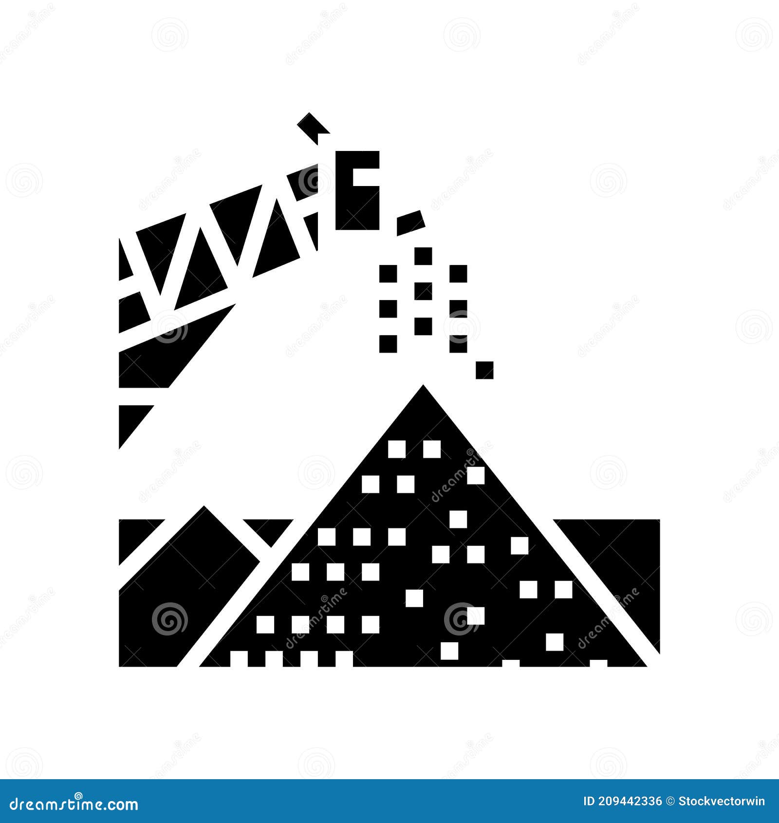 Loading Stone Machine Tower Glyph Icon Vector Illustration Stock Vector ...