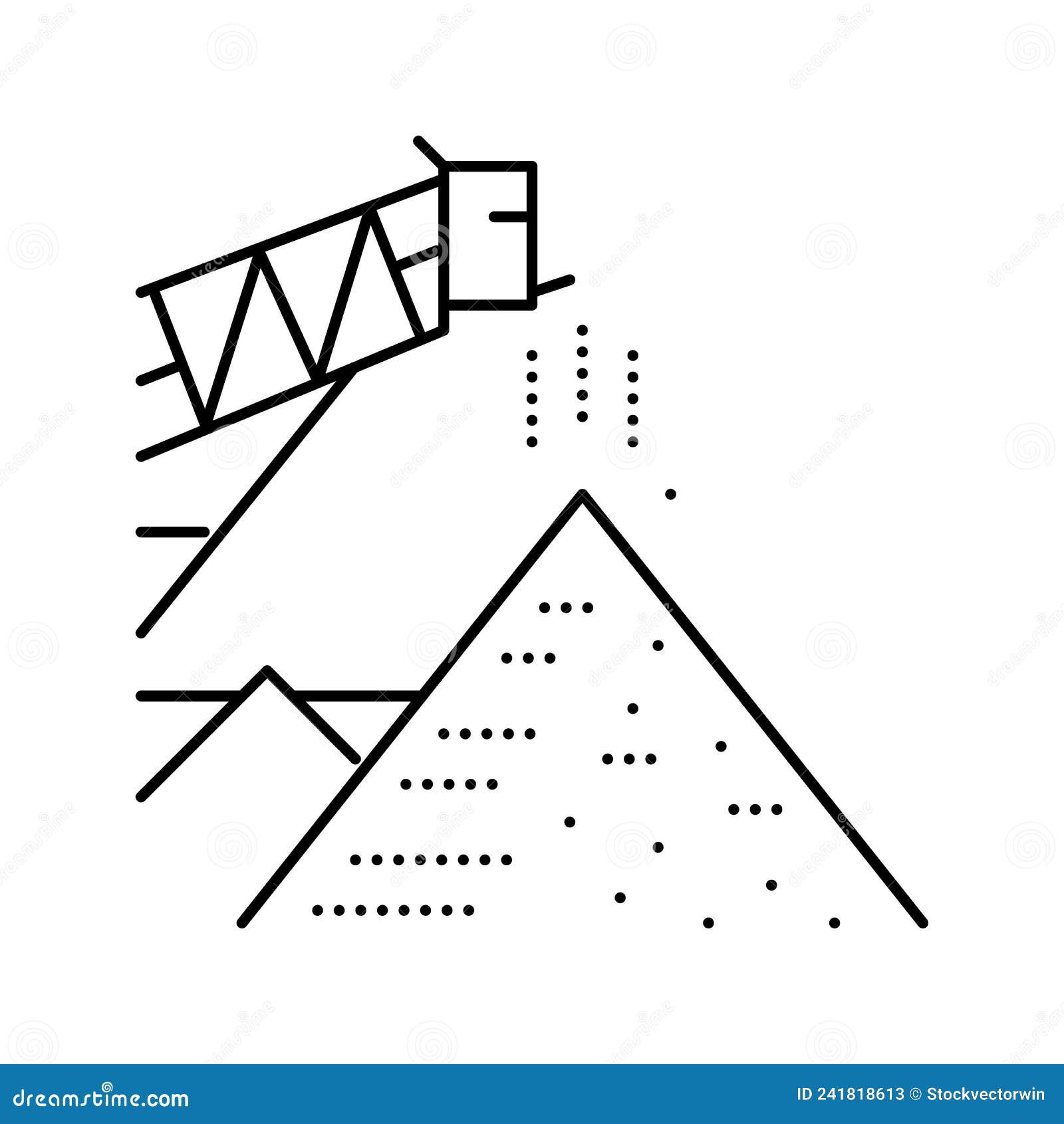 Loading Stone Machine Tower Line Icon Vector Illustration Stock Vector ...