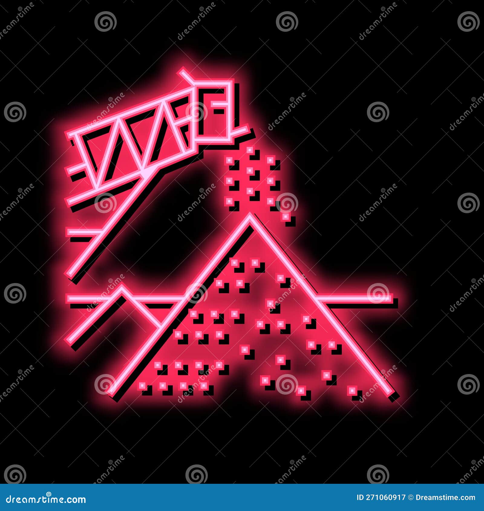 Loading Stone Machine Tower Neon Glow Icon Illustration Stock Vector ...