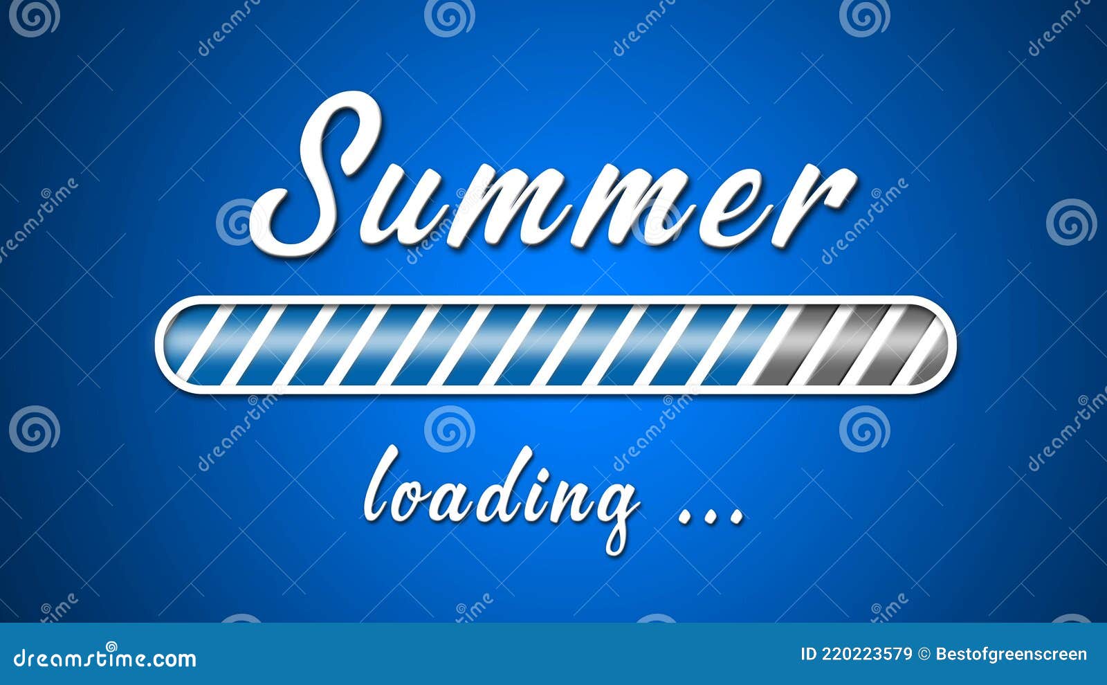 Loading Summer Greeting Card - White Lettering and Loading Bar on Blue ...
