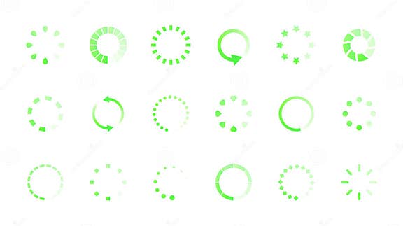 Loading Symbols White Vector Set Stock Vector - Illustration of ...