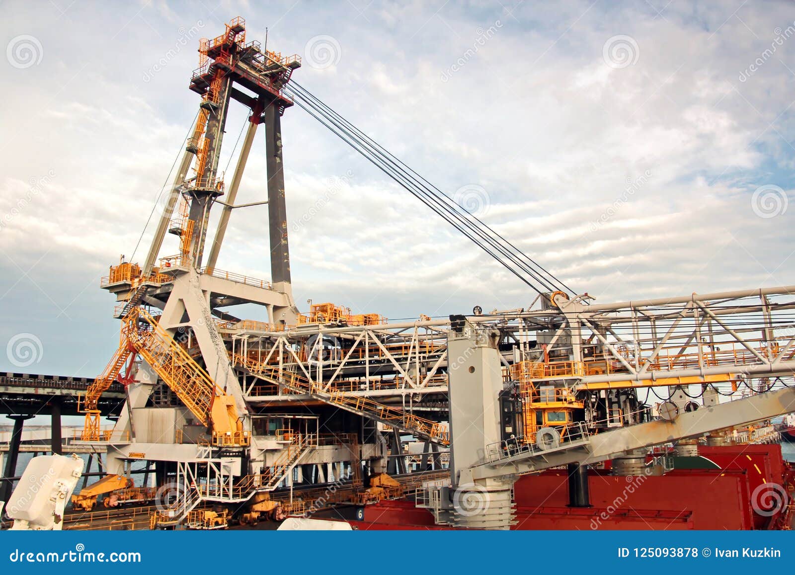 Loading Terminal of Coal Products for Cargo Ships, Bulkers and View of ...