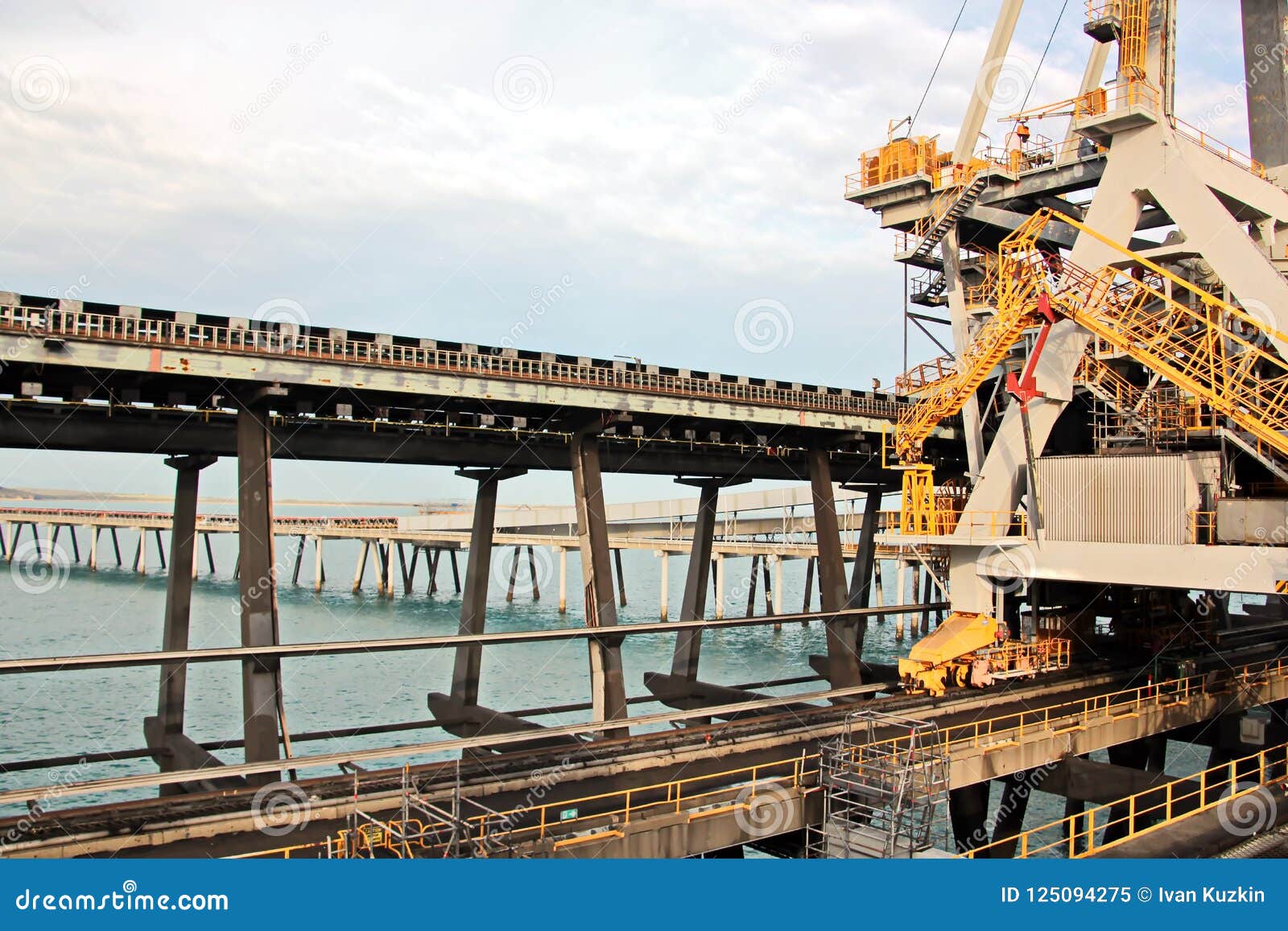 Loading Terminal of Coal Products for Cargo Ships, Bulkers and View of ...
