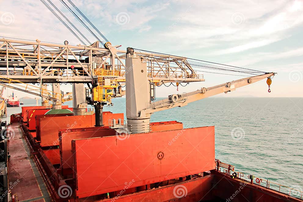 Loading Terminal of Coal Products for Cargo Ships, Bulkers and View of ...