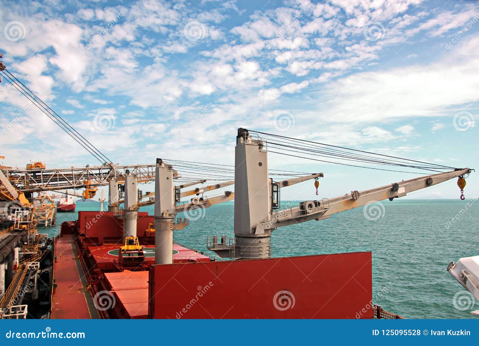 Loading Terminal of Coal Products for Cargo Ships, Bulkers and View of ...