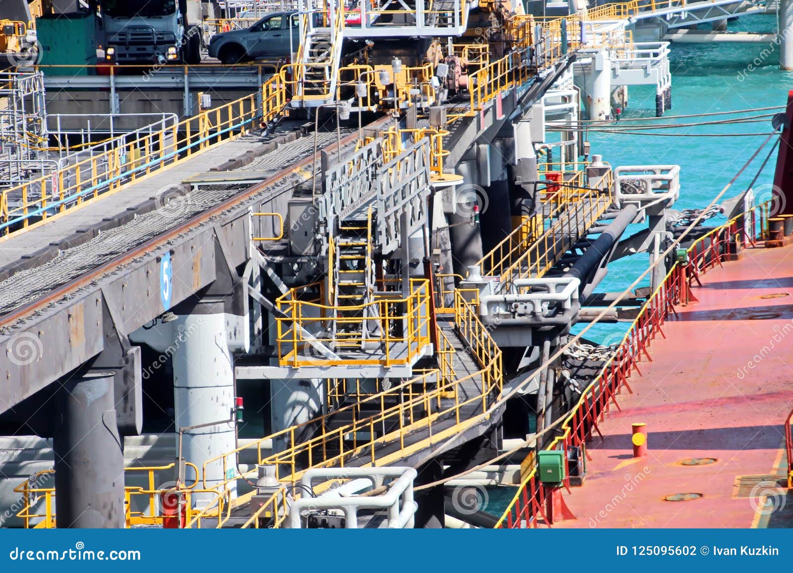 Loading Terminal of Coal Products for Cargo Ships, Bulkers and View of ...