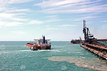 Loading Terminal of Coal Products for Cargo Ships, Bulkers and View of ...