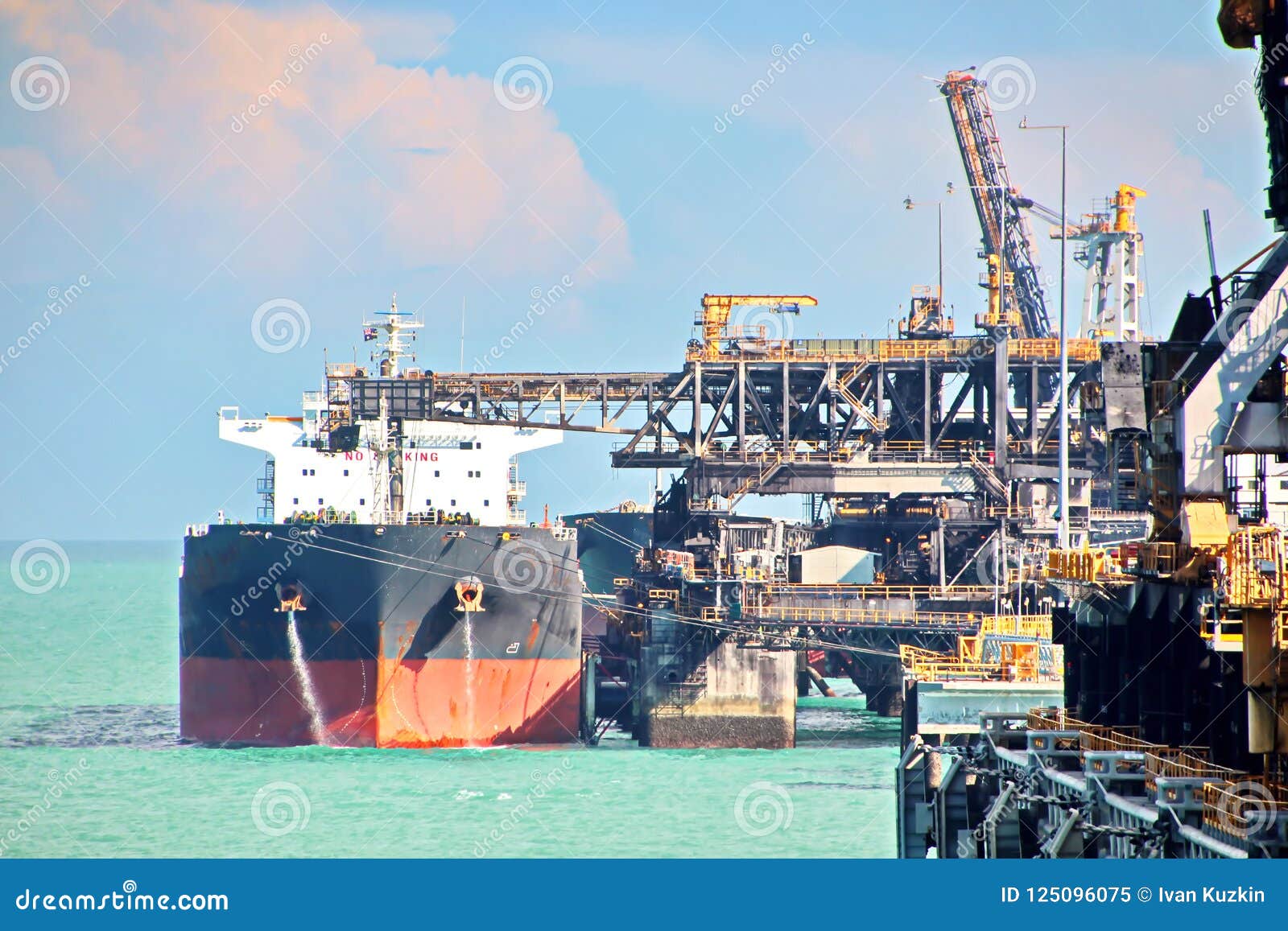 Loading Terminal of Coal Products for Cargo Ships, Bulkers and View of ...