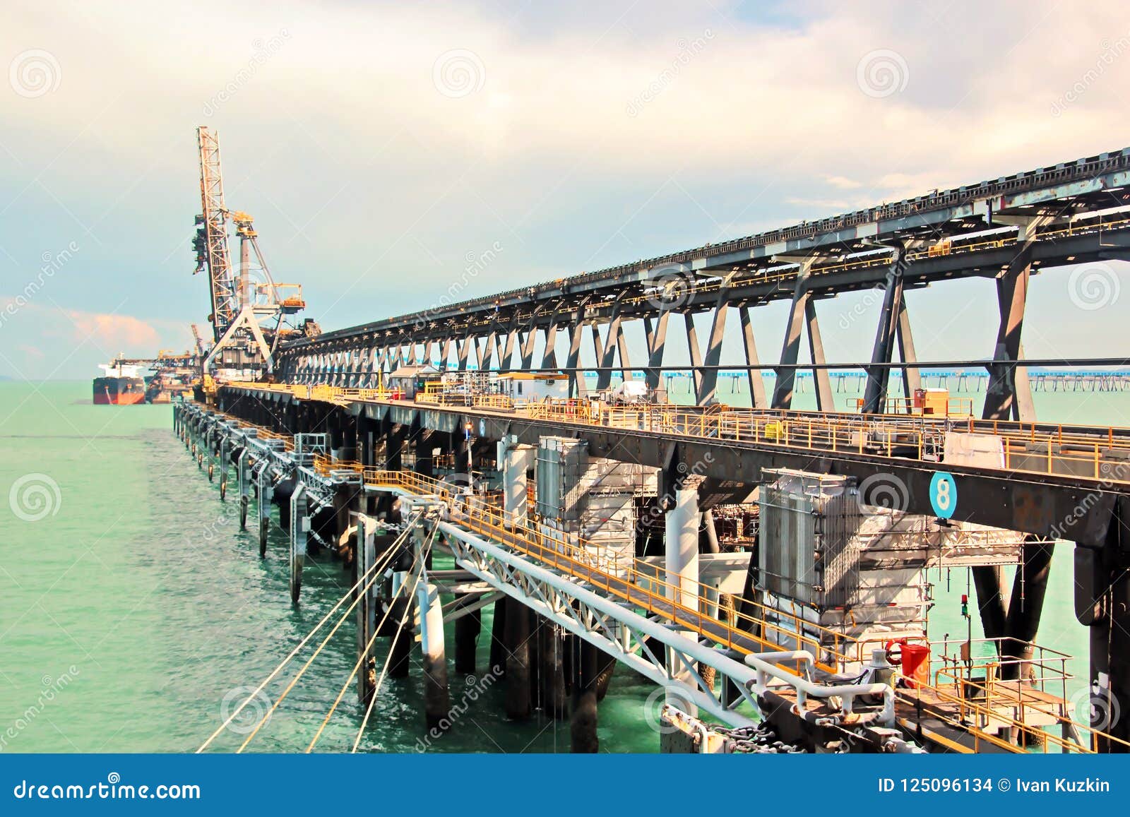 Loading Terminal of Coal Products for Cargo Ships, Bulkers and View of ...