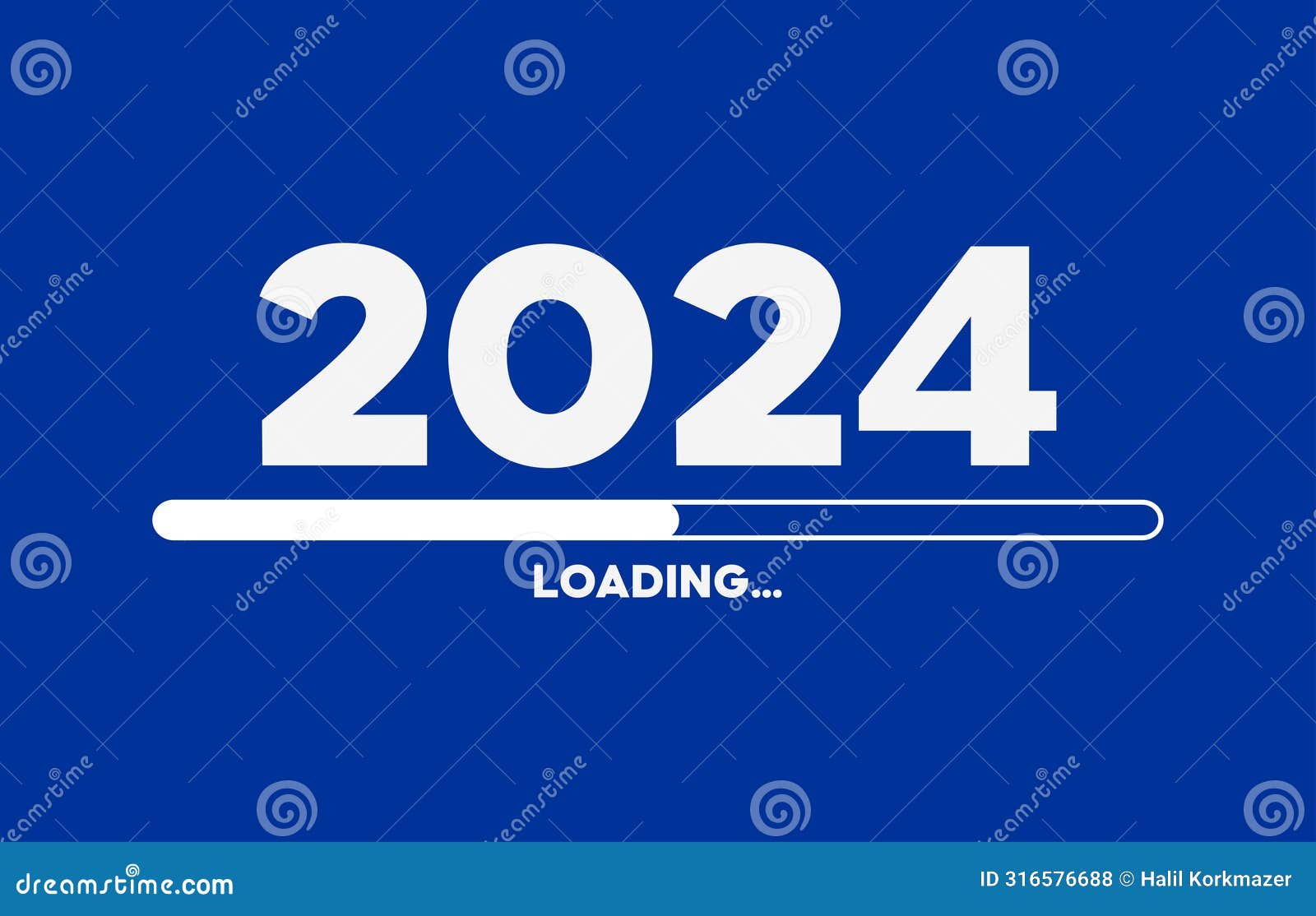2023 Loading. 2024 Themed Work on a Blue Background. New Year ...