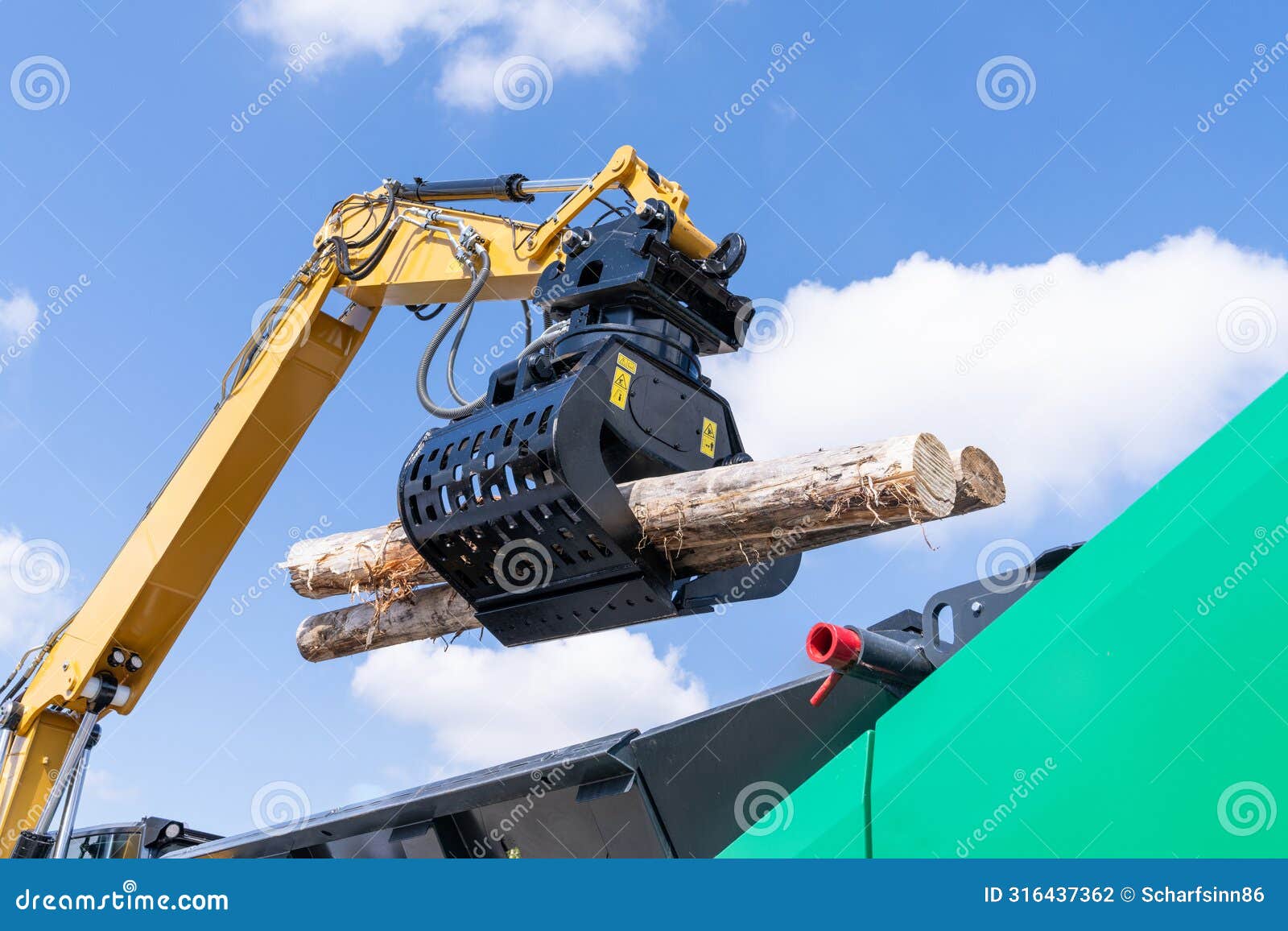 Loading of Timber. Loader Close Up Stock Photo - Image of work, loader ...