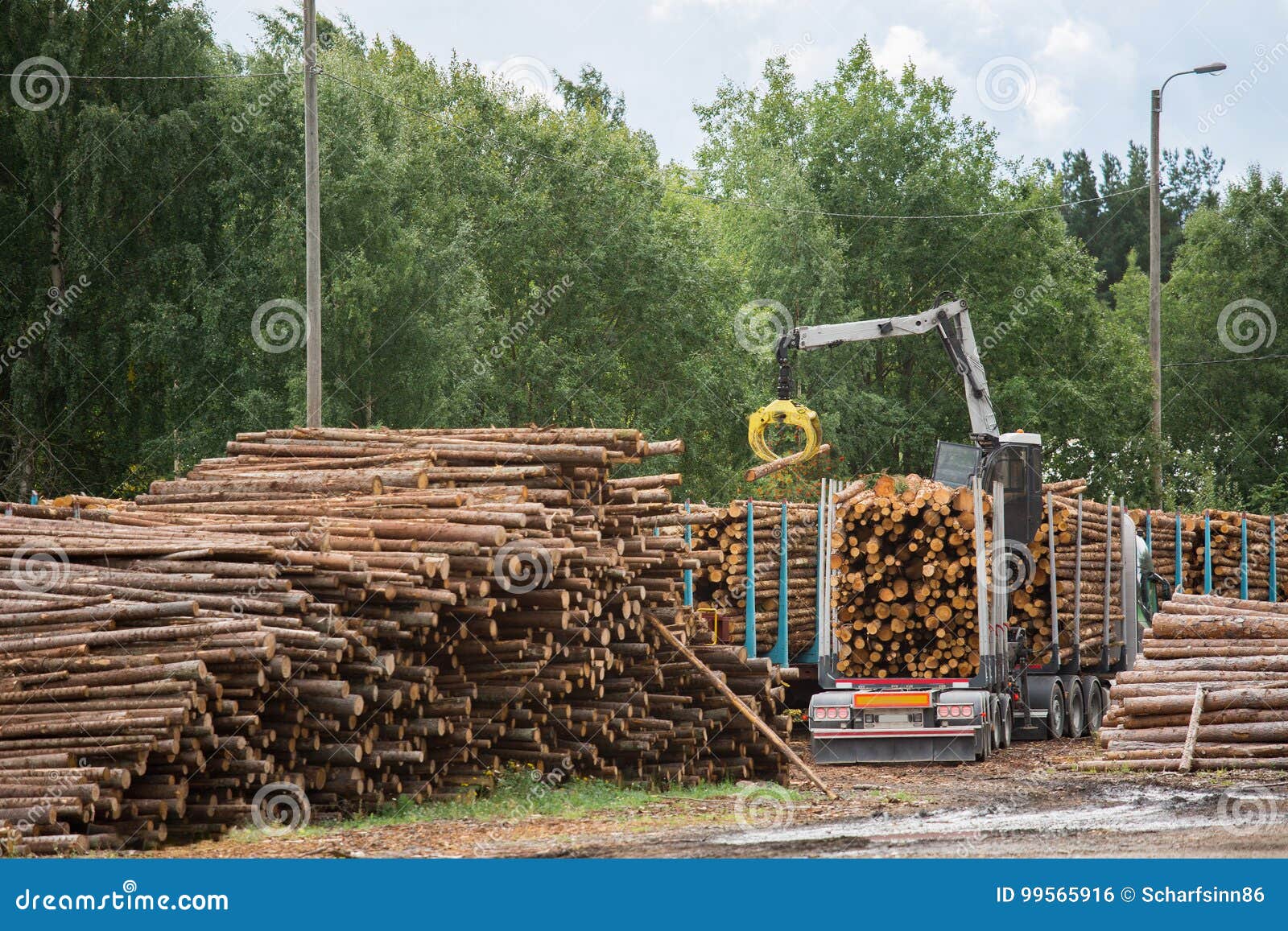 Loading of timber stock photo. Image of manipulator, finland - 99565916