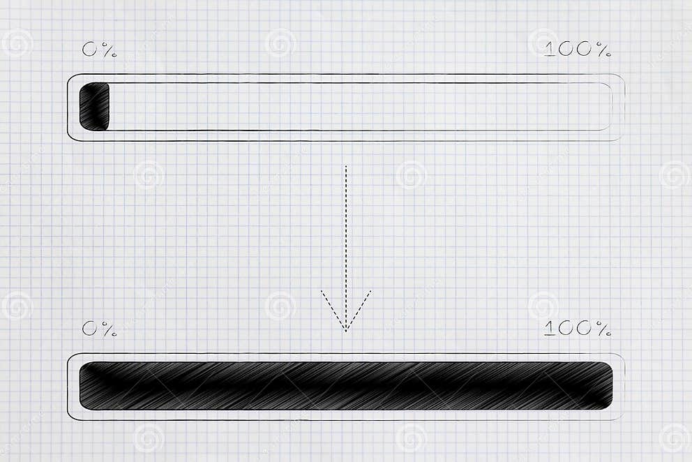 Progress Bar from Start To Finish of a Process Stock Illustration ...