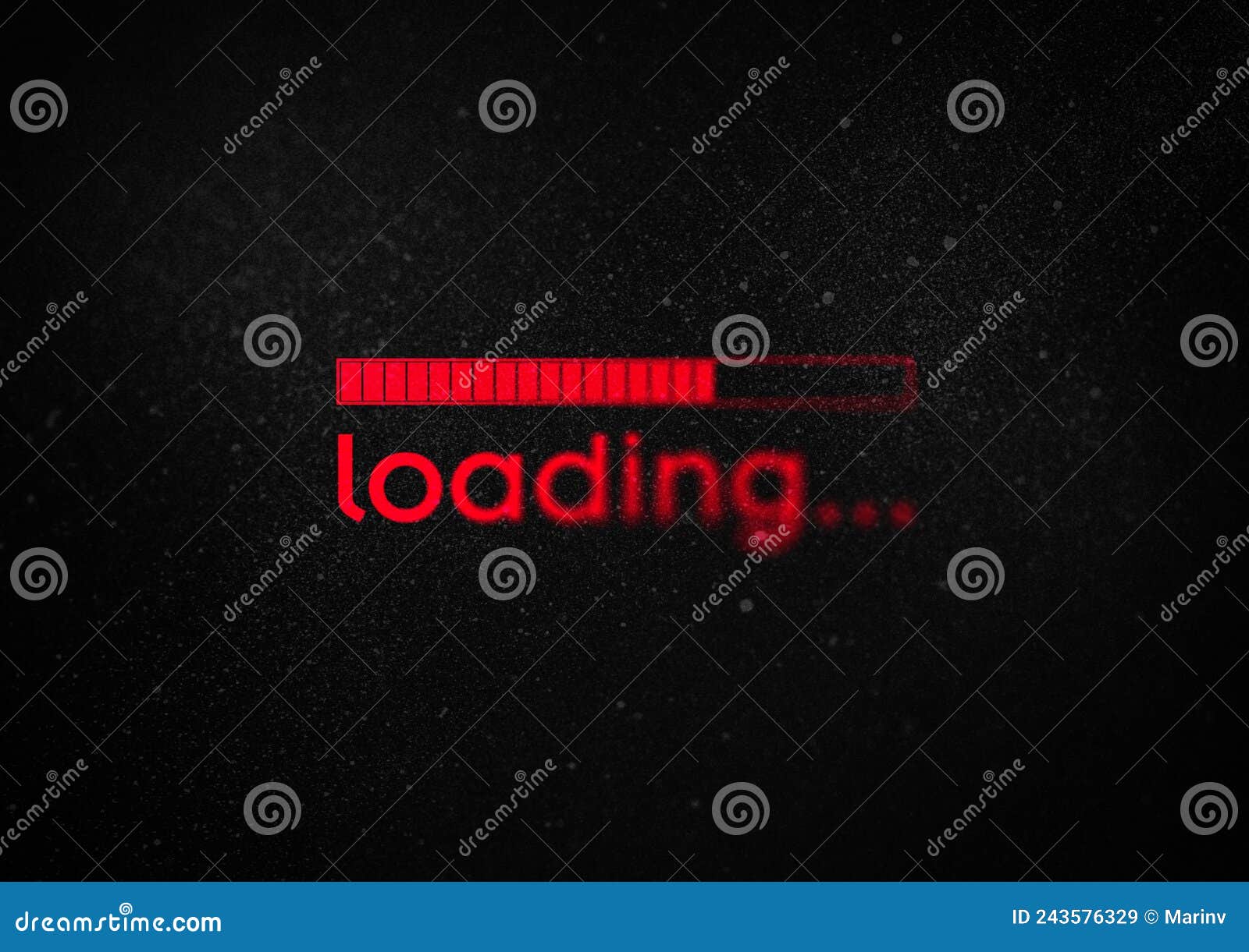 Loading Title Sign with Status Bar, Grunge Style with Grain and Partial ...