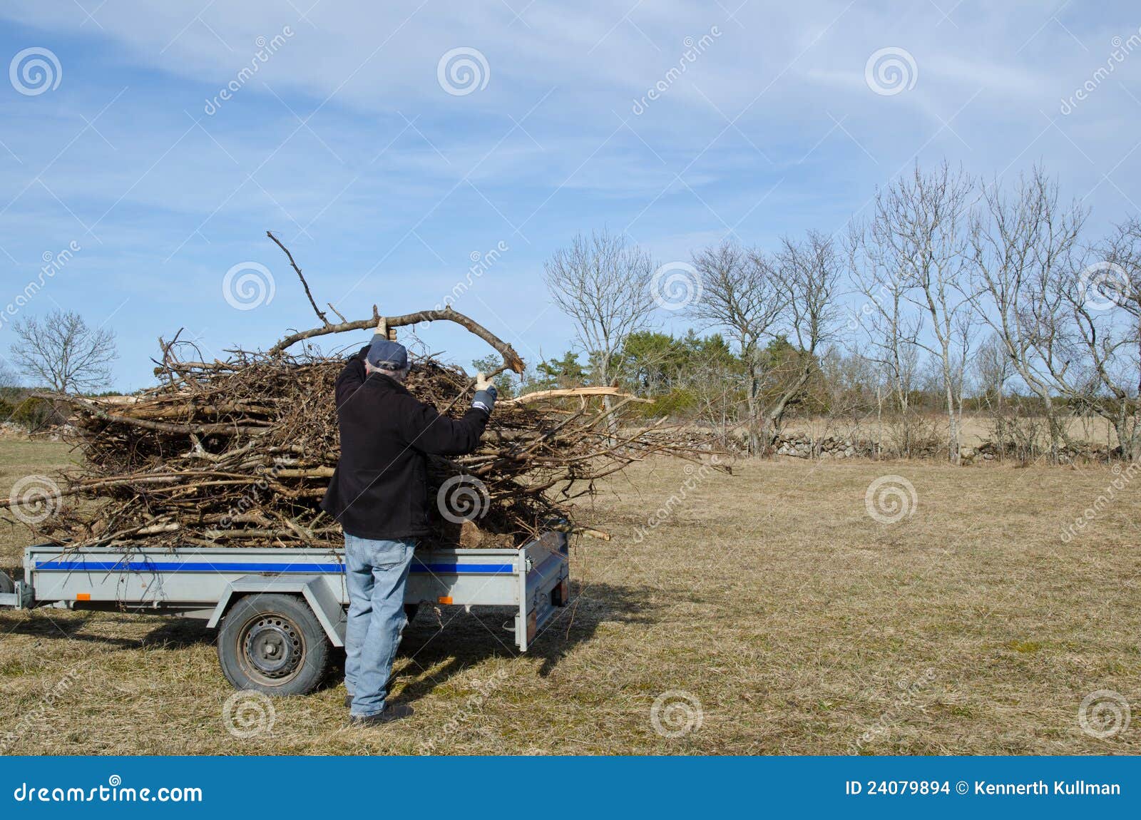 Loading a trailer stock photo. Image of outdoors, farmer - 24079894