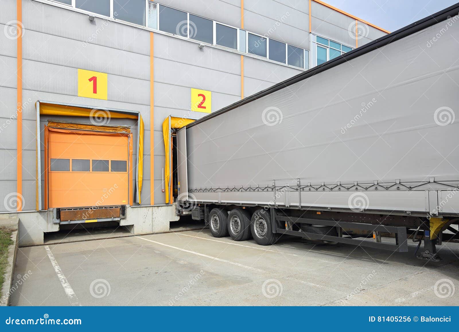 Loading Lorry Trailer . Truck On The Road Stock Photo | CartoonDealer ...