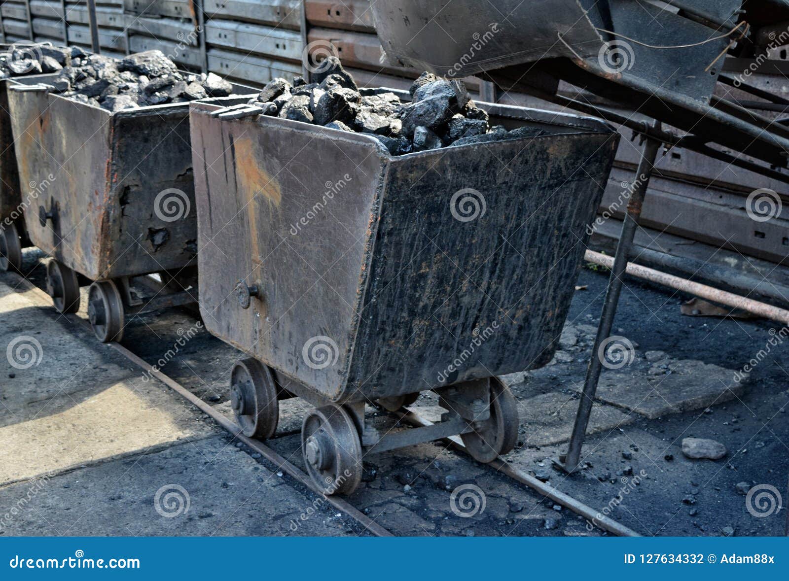 Loading and Transporting Coal Railcars Stock Photo - Image of ...