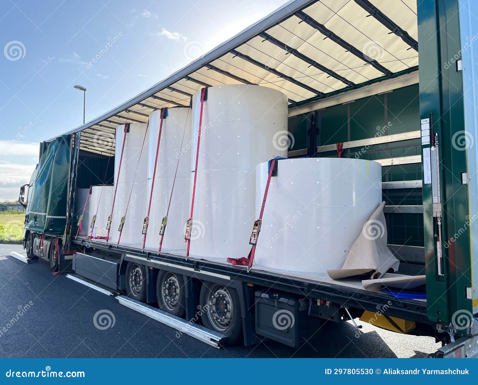 Loading, Transporting and Unloading Large Rolls of Paper in a Semi ...