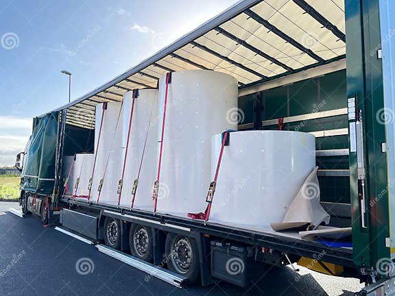 Loading, Transporting and Unloading Large Rolls of Paper in a Semi ...