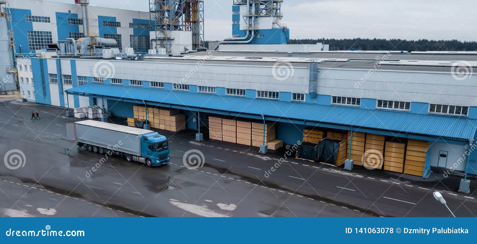 Loading the Truck at the Factory Stock Photo - Image of entry, facade ...