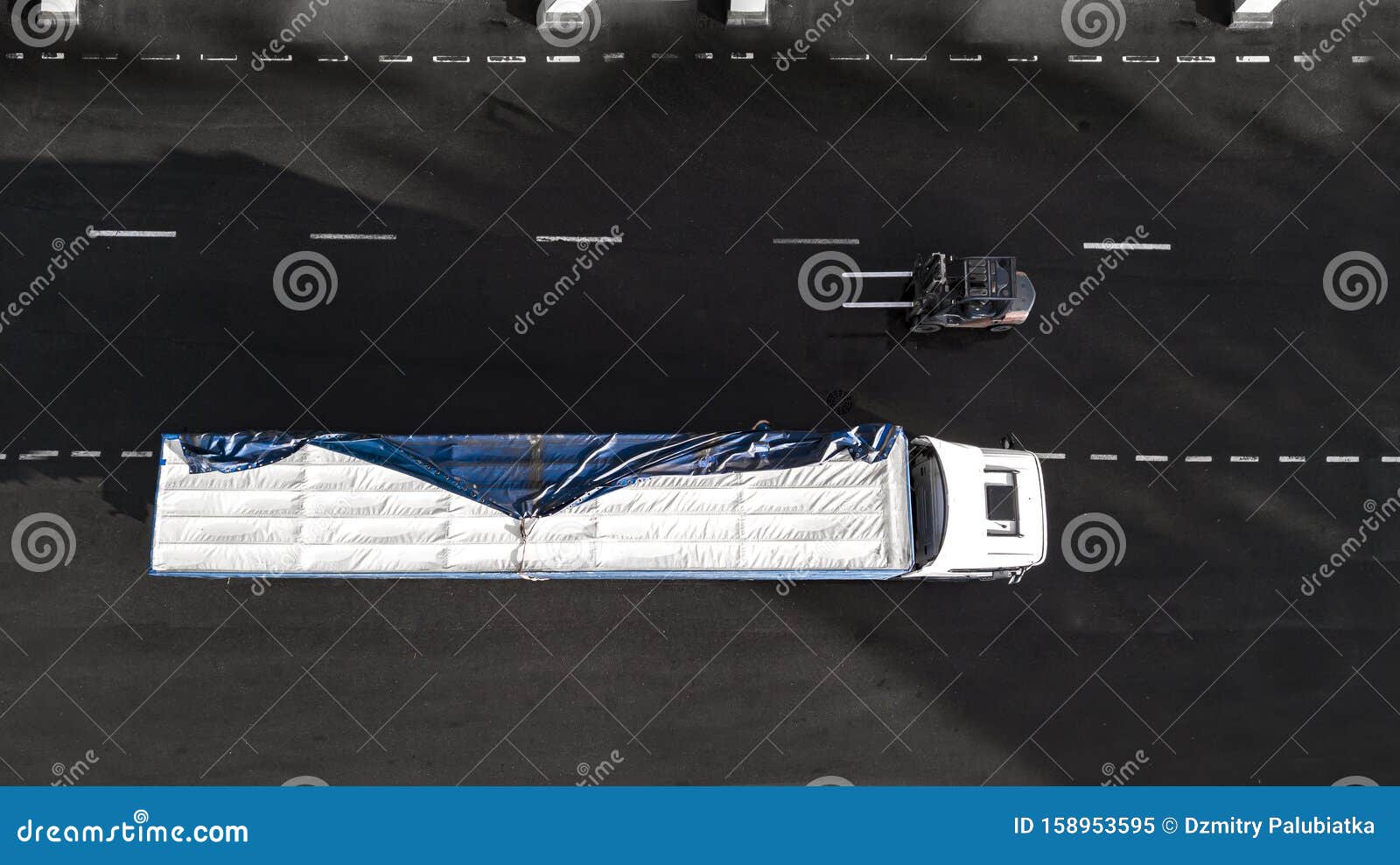 Loading a Truck in a Logistics Center Top View Stock Image - Image of ...