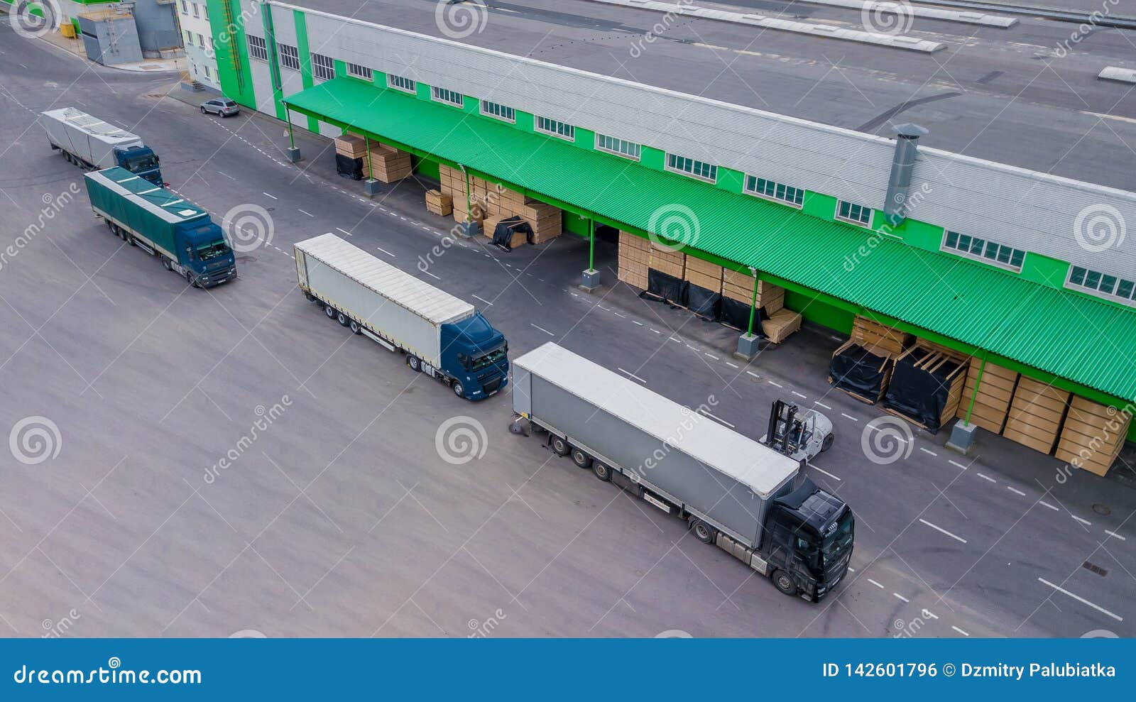 Logistic Concept. Loading Trucks at the Factory Stock Photo - Image of ...