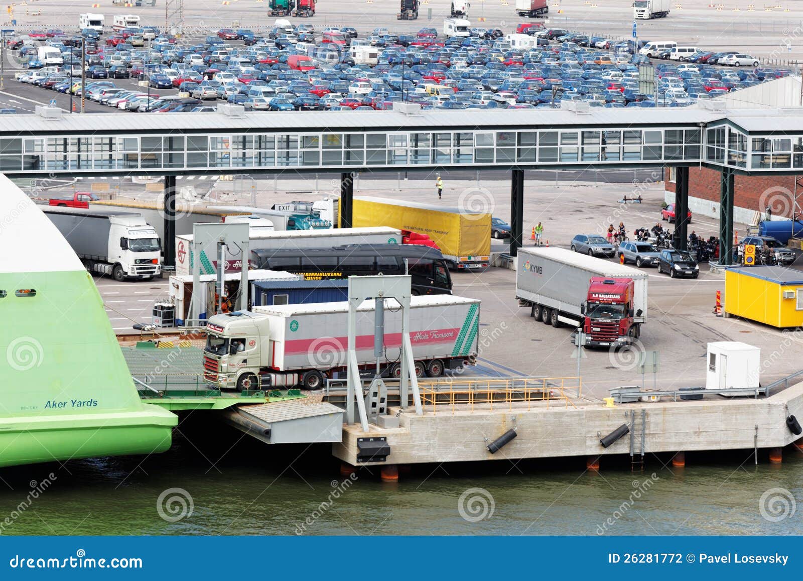 Loading of Trucks Onto Ferry Star in Helsinki Port Editorial ...