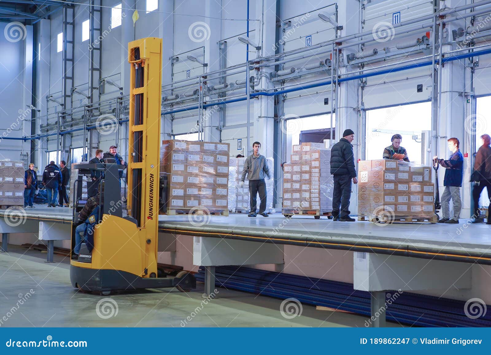 Unloading System, Inside Warehouse Doors Loading Dock. Editorial Photo ... Unloading System, Inside Warehouse Doors Loading Dock. Editorial Photo ...