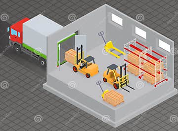 Loading and Unloading of Goods in a Warehouse Using a Forklift Stock ...